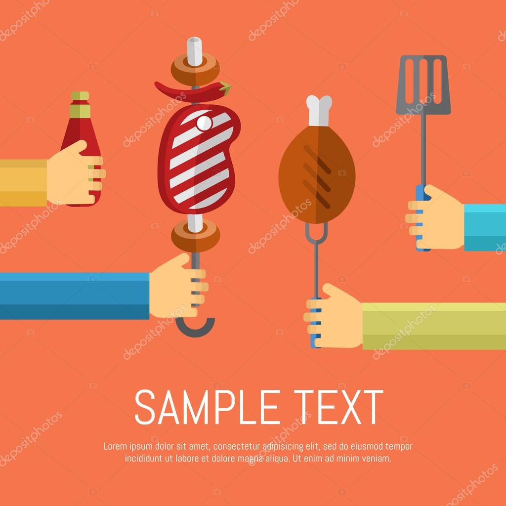 Barbecue grill poster, design template. Stock Vector Image by ...