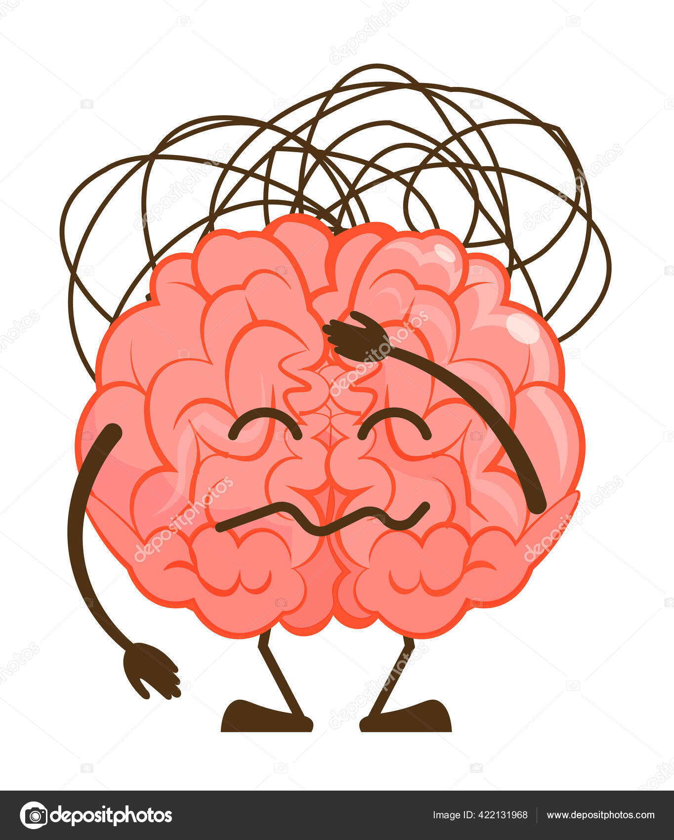 Puzzled Brain Unravel Problem Isolated White Background Stock Vector by ...