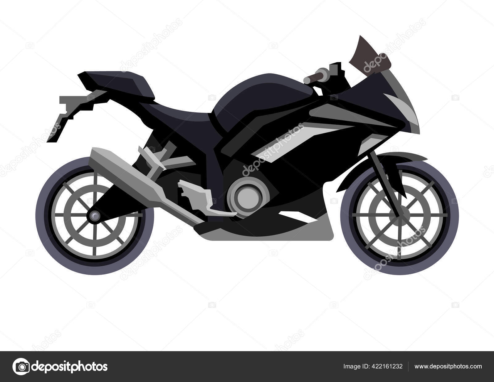 Vector Cruiser Moto Aislado Sobre Fondo Blanco Vector de stock ...