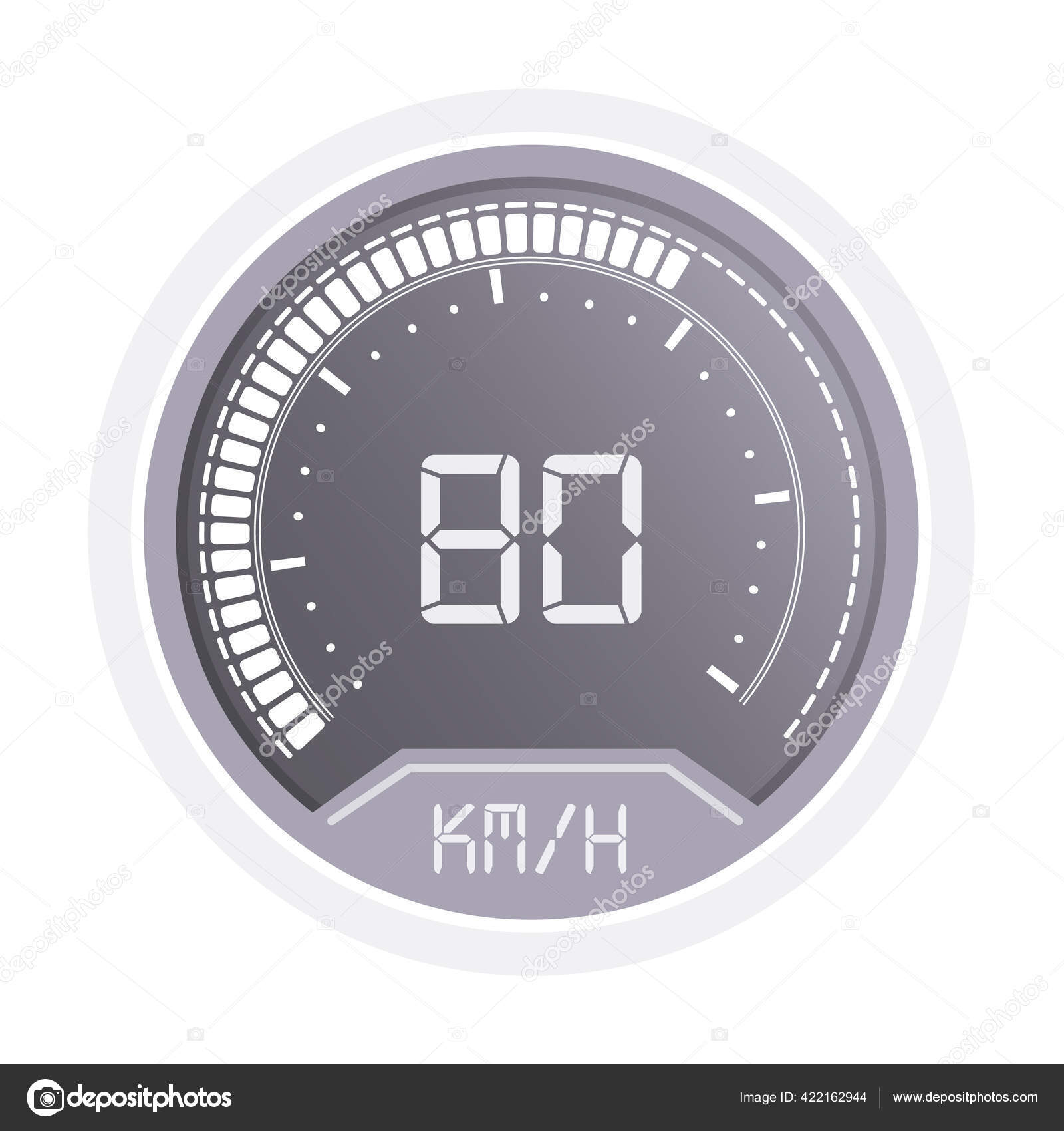 Digital Speedometer Indicator Car Dashboard White Stock Vector Image by ...