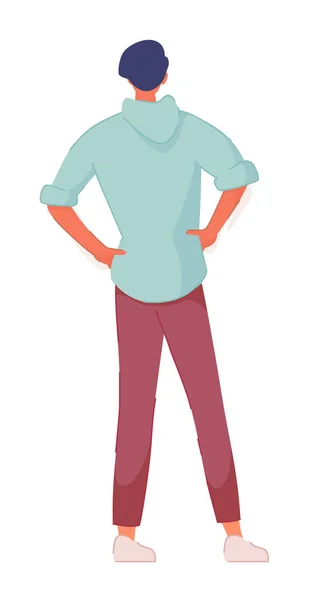 Cartoon Man Standing Side