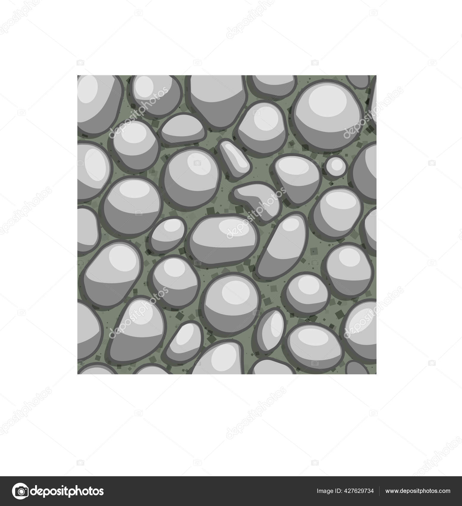 Cobblestone game ground texture isolated on white Stock Vector by ...