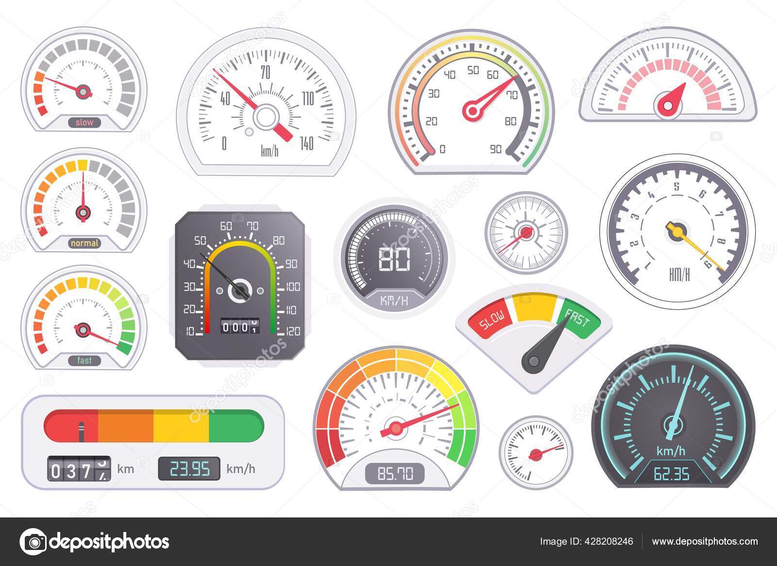 Ícone do velocímetro isolado no fundo branco vetor(es) de stock de ...