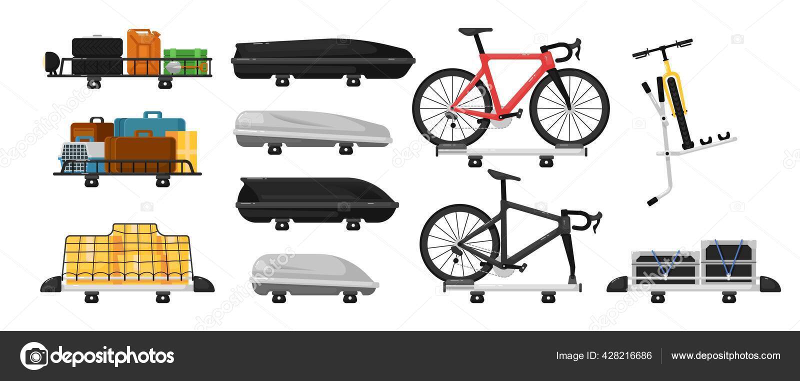 Car roof rack set Stock Vector Image by ©studioworkstock #428216686