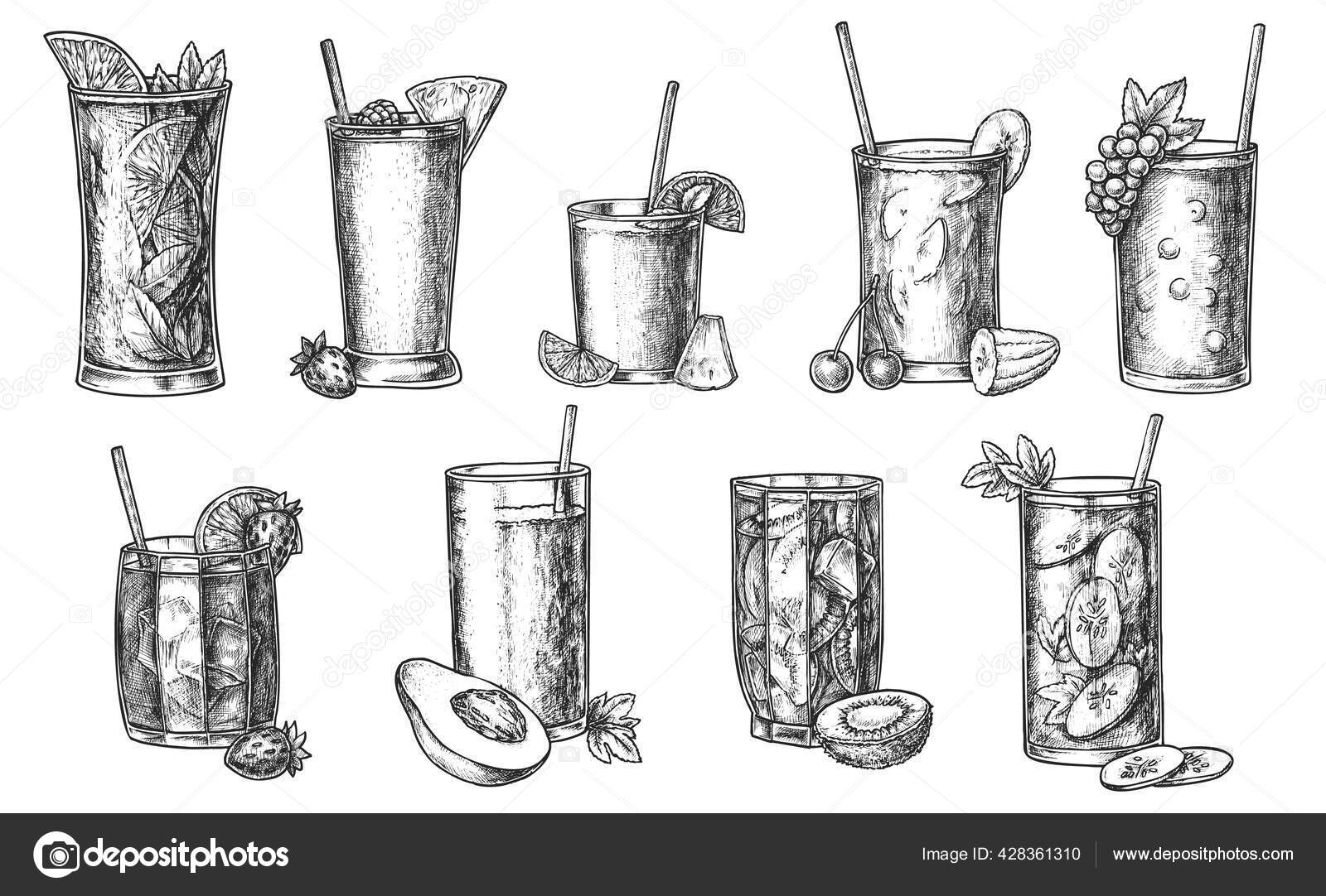 Healthy drink hand drawn sketch isolated on white background Stock ...