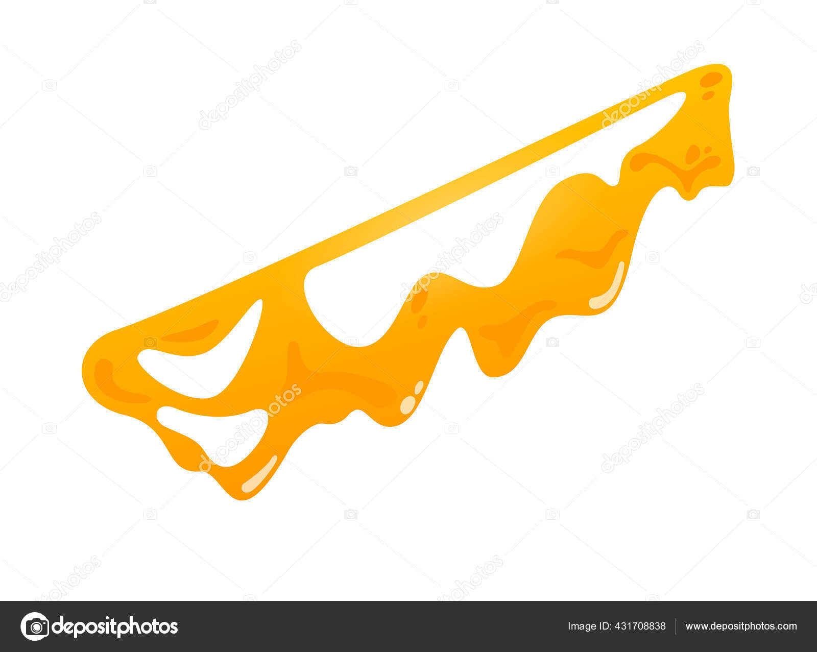 Dripping syrup honey border isolated on white Stock Vector Image by ...