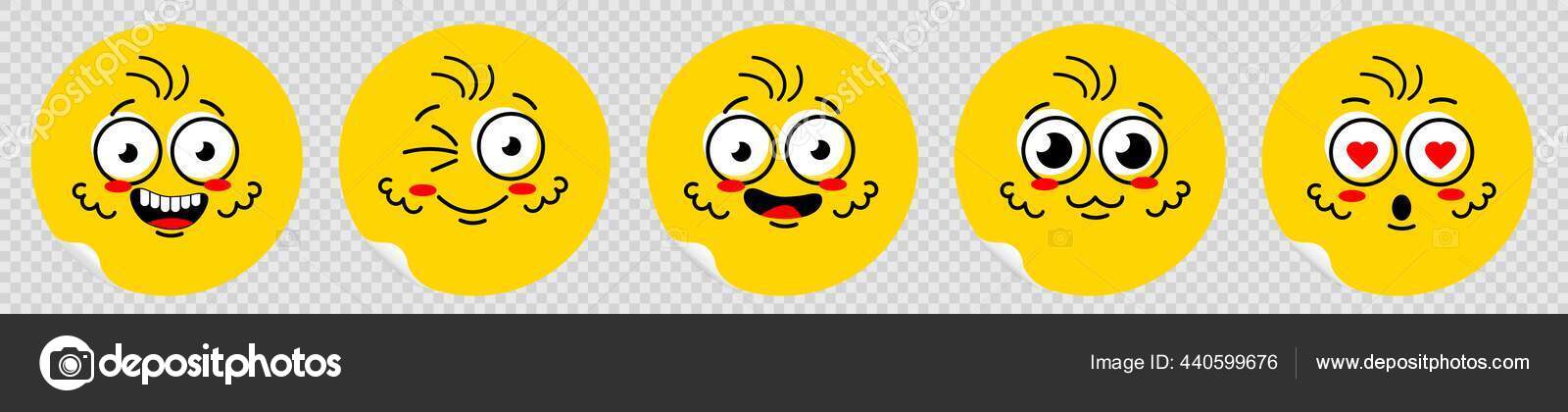 Smile face banner with happy eye emotion. Stock Vector by ...