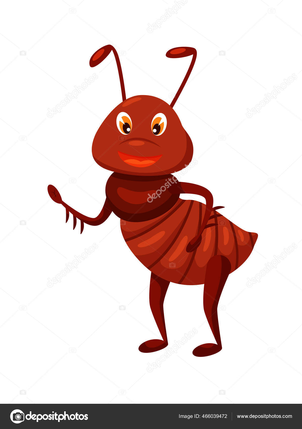 Cartoon ant waving isolated on white background Stock Vector Image by ...