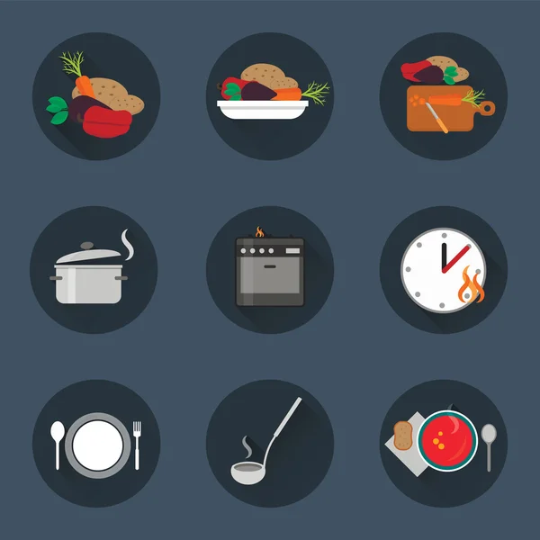 Cooking porridge process isolated on white background Stock Vector ...