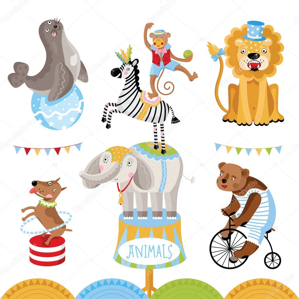 Circus Elephants Doing Tricks