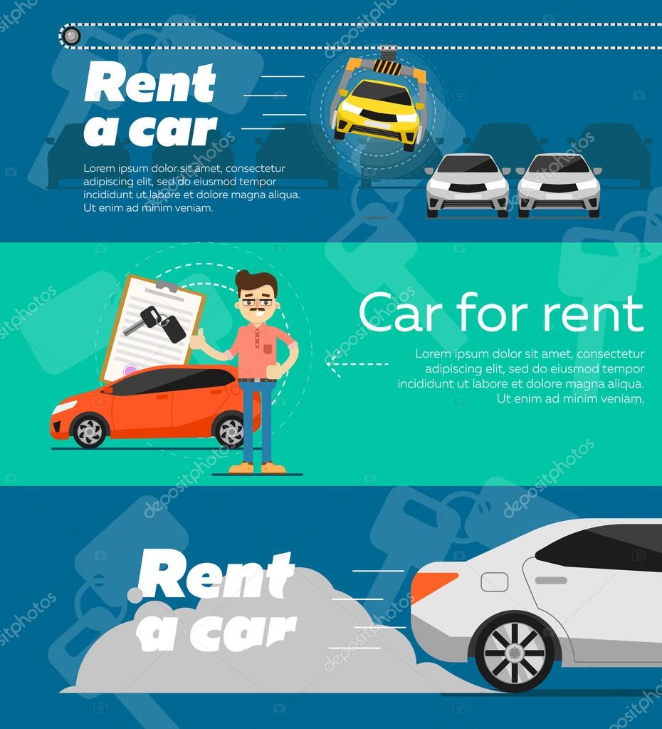 Rental car banners. — Stock Vector © studioworkstock #94899486