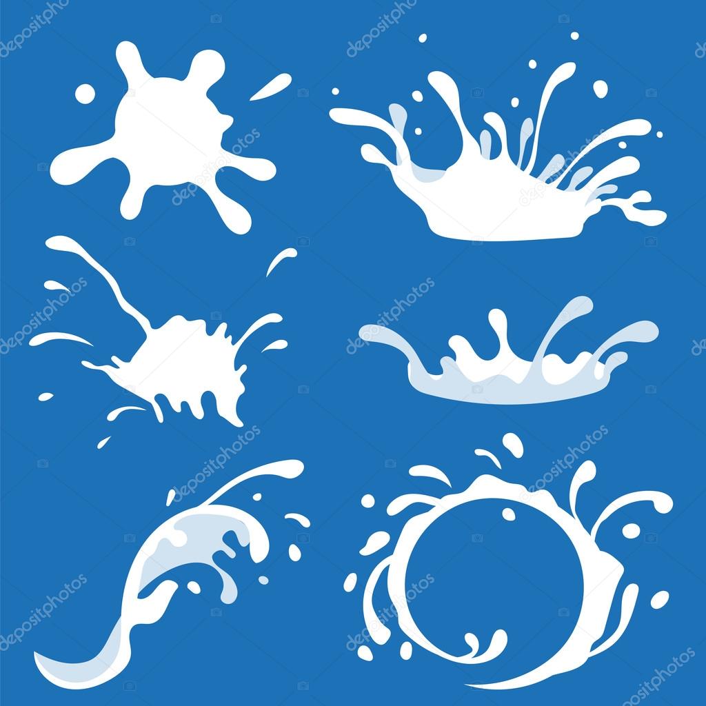 Set of Milk Splash. Vector illustration. — Stock Vector ...