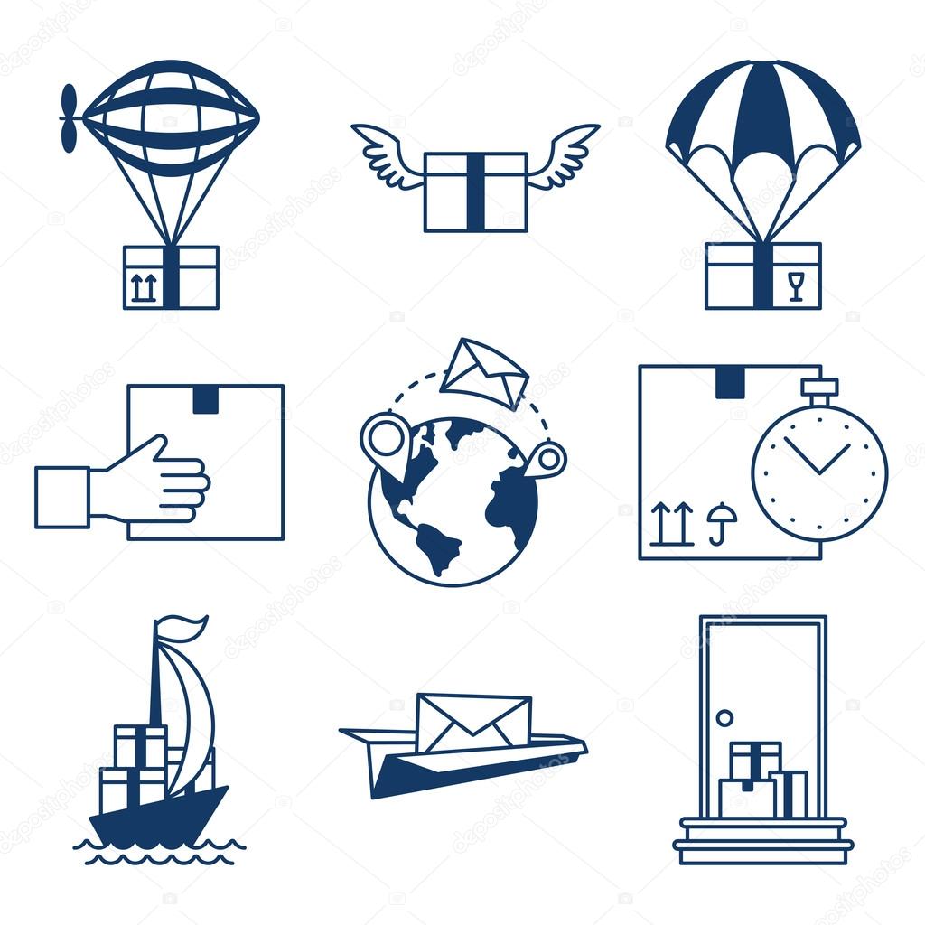 Express Delivery Symbols. Worldwide Shipping. Stock Vector Image by ...