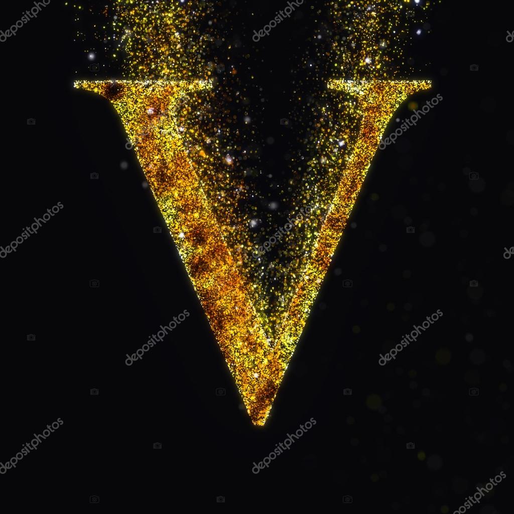 Gold scatter letter V Stock Photo by ©ornithopter 120921878