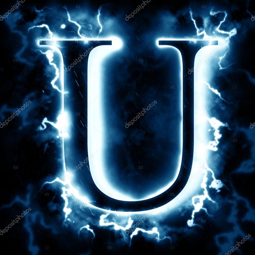The Letter U In Blue