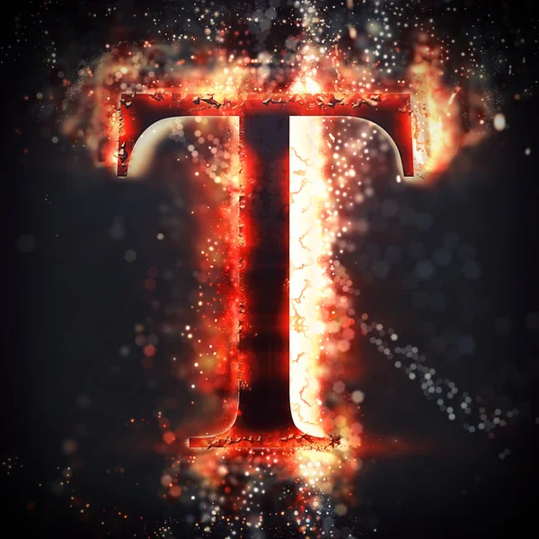 The Letter T In Red