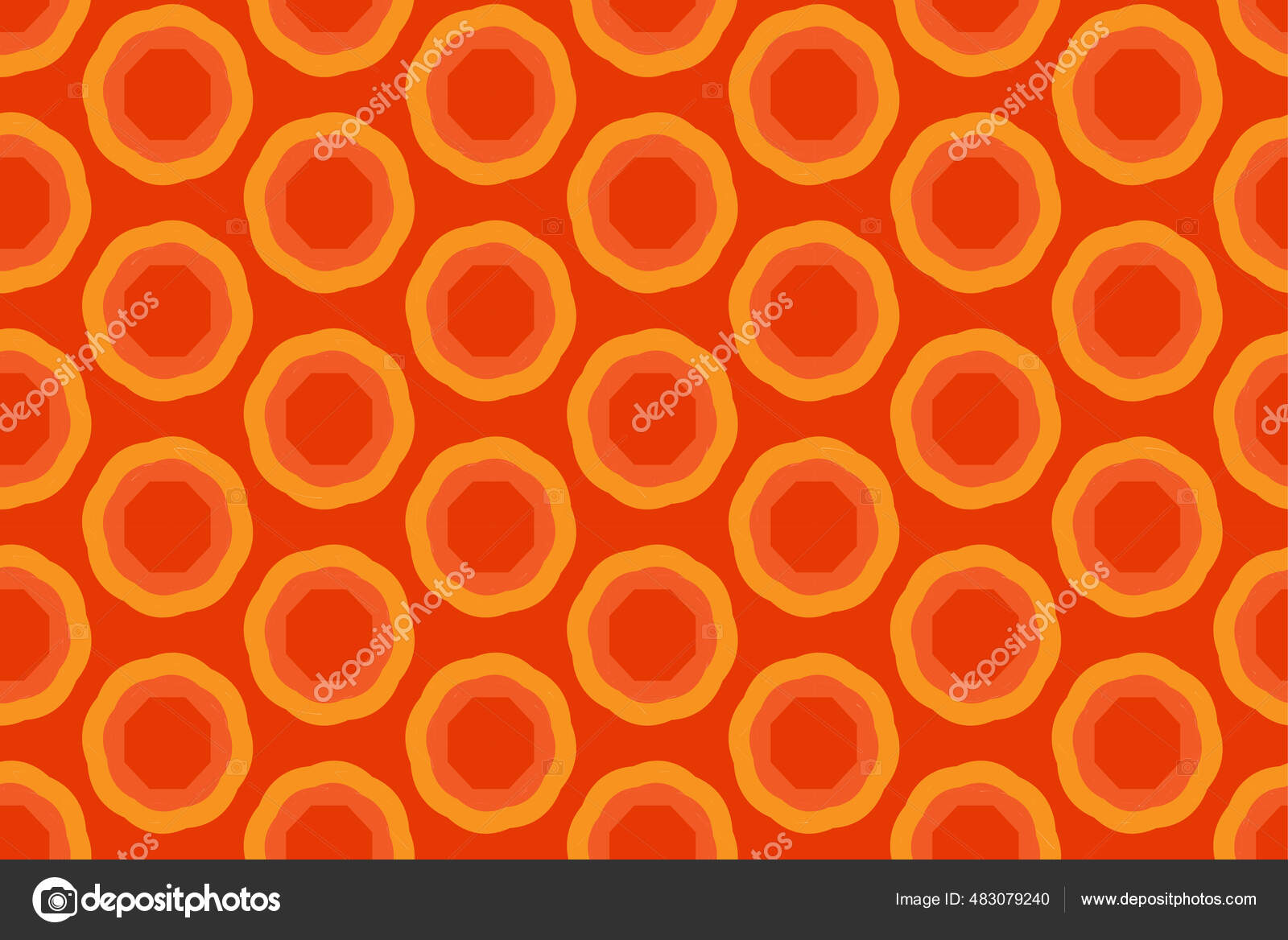 Orange Circular Design Vector Seamless Graphic Geometric Background ...