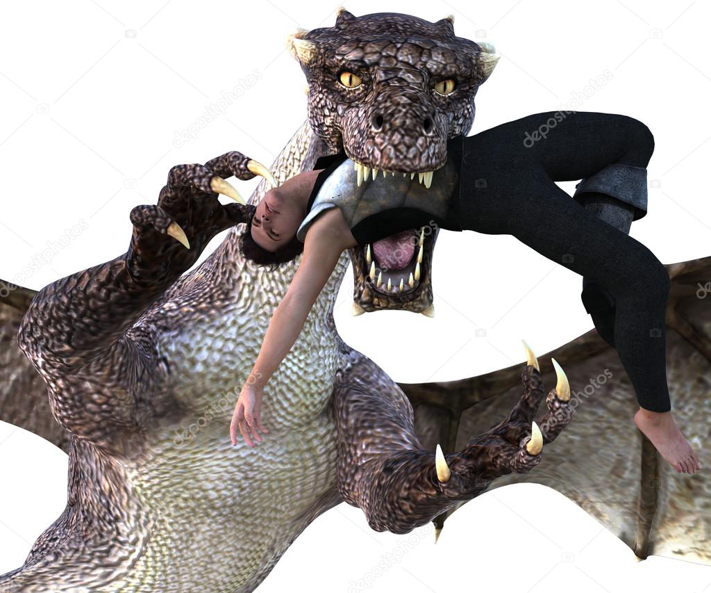 Big strong dragon with wings posing close to the camera — Stock Photo ...