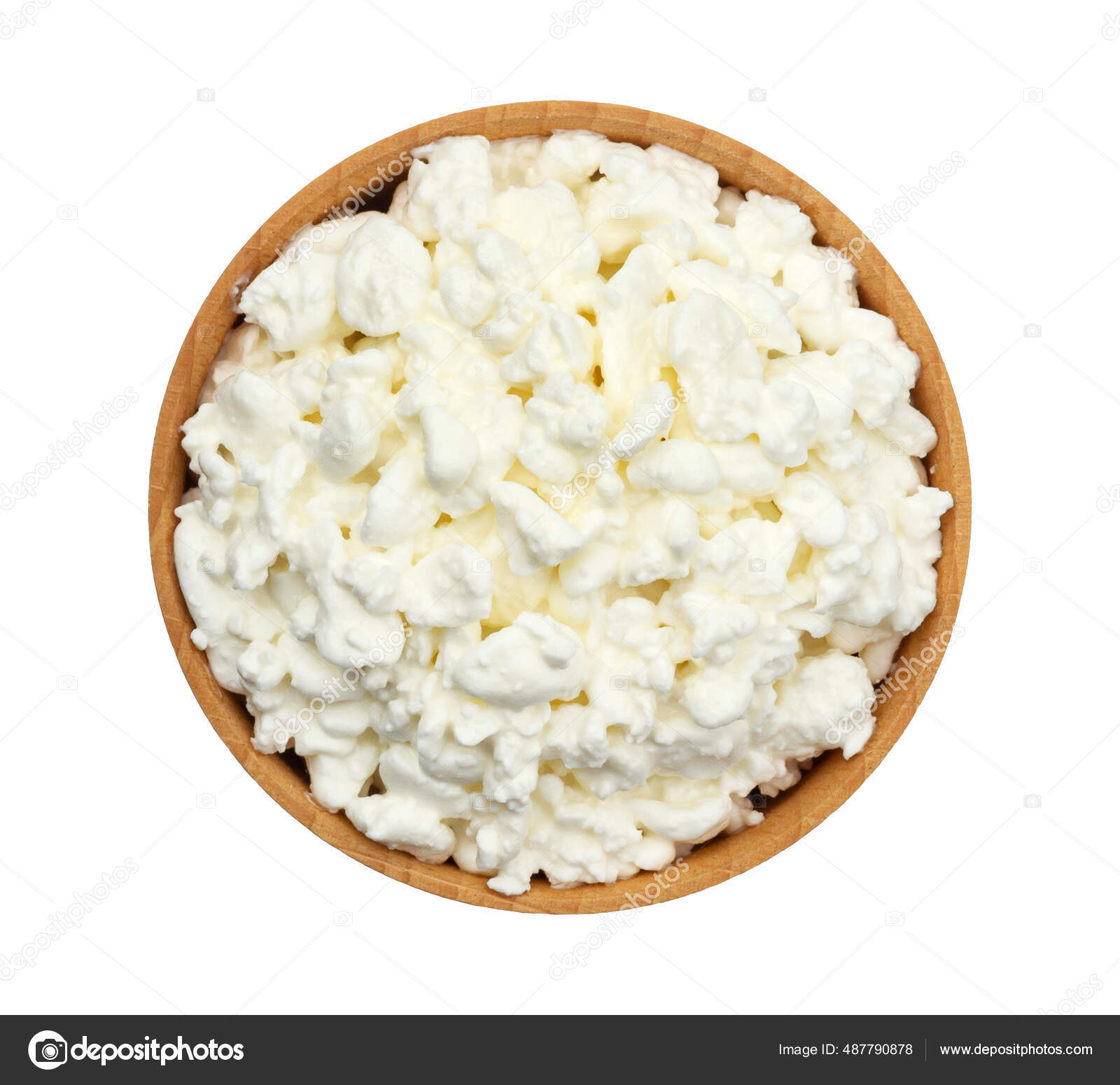 Cottage cheese isolated on white background, top view Stock Photo by ...