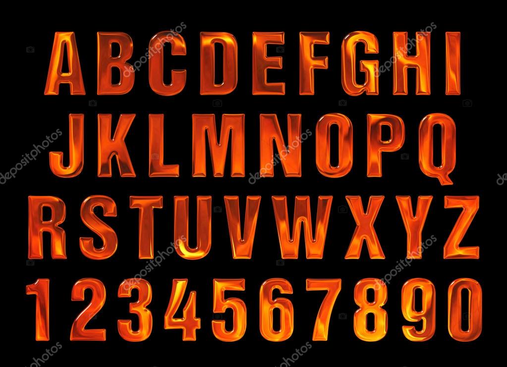 Alphabet of fire. red-hot metal text — Stock Photo © xamtiw #82194906