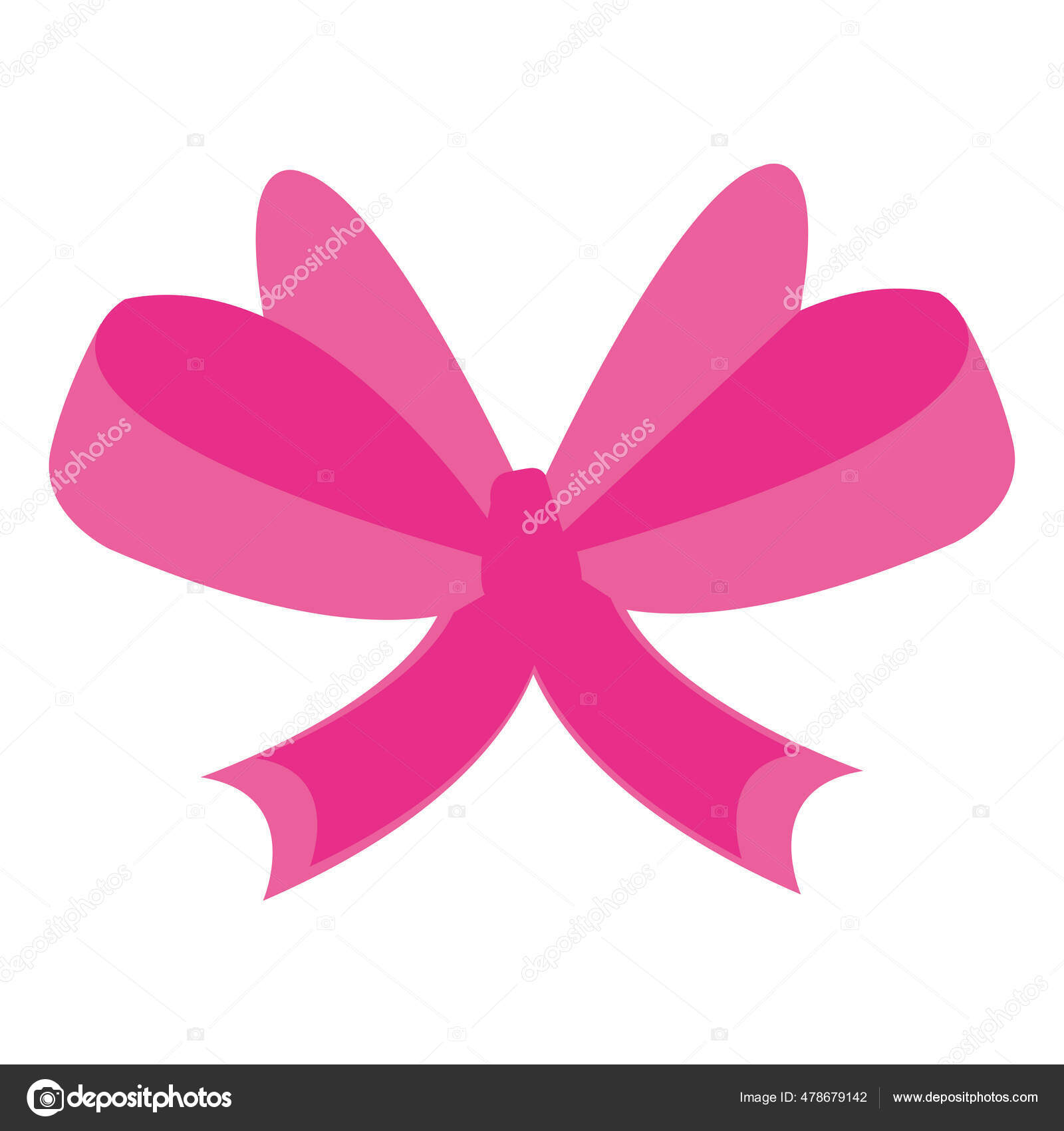 Pink Bow Doodle Style Isolated Objects Perfect Valentine's Day Card ...