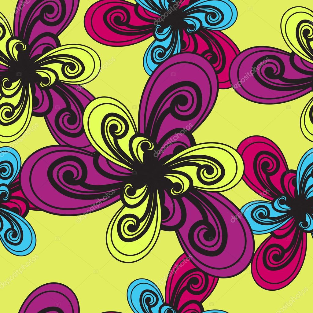 Vector floral pattern. Abstract background. Quilting texture wit ...