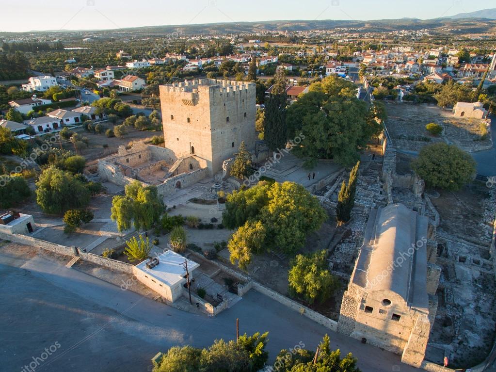 Kolossi castle, Limassol Cyprus, aerial photo! — Stock Photo © savvascy ...