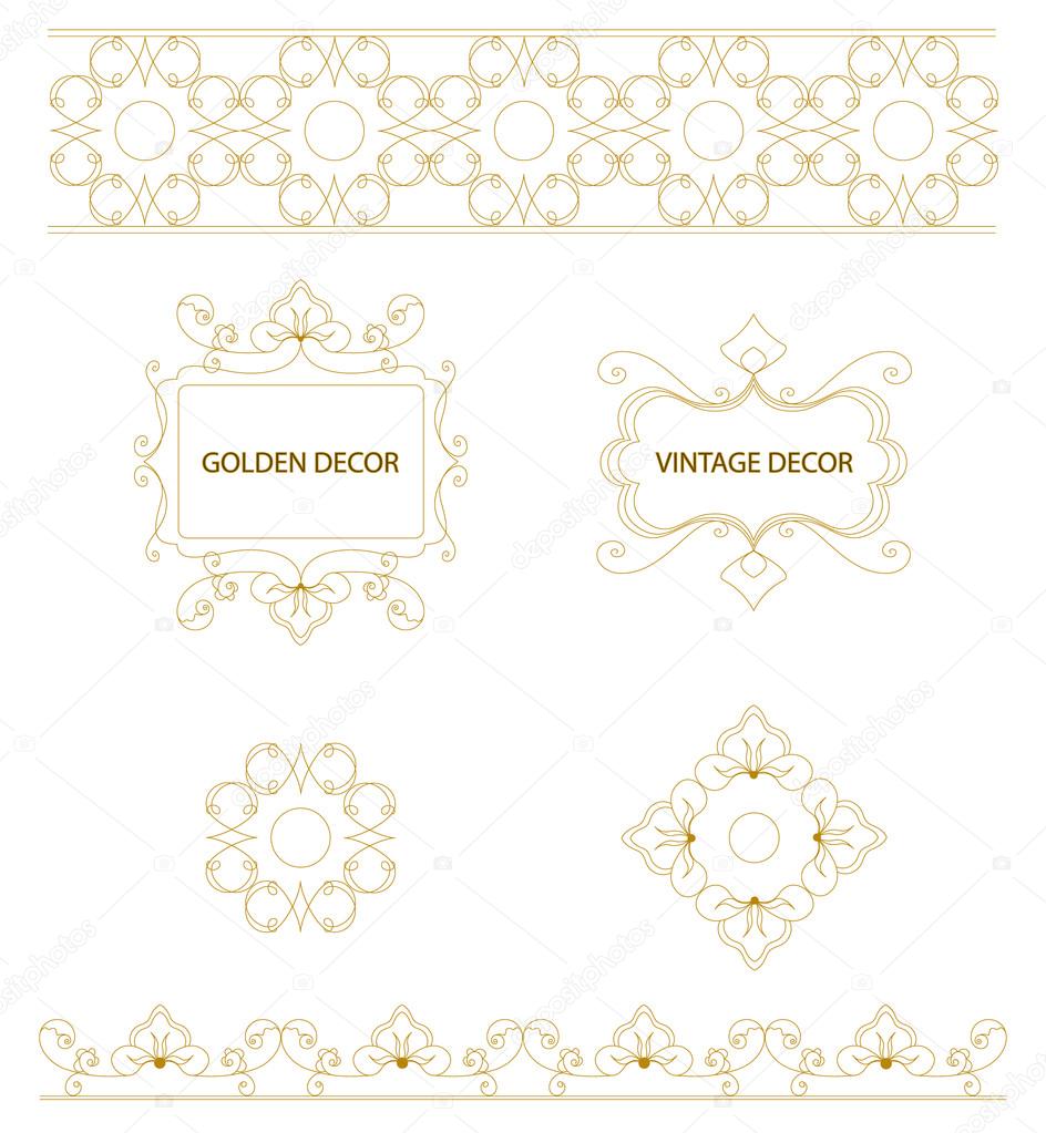Vector set of art frames and borders — Stock Vector © Edera77 #110812680