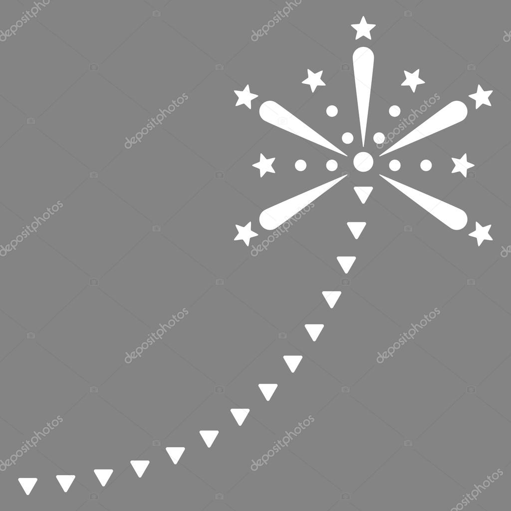 Saludo Fuegos artificiales Rastros Símbolo de vector plano 2024