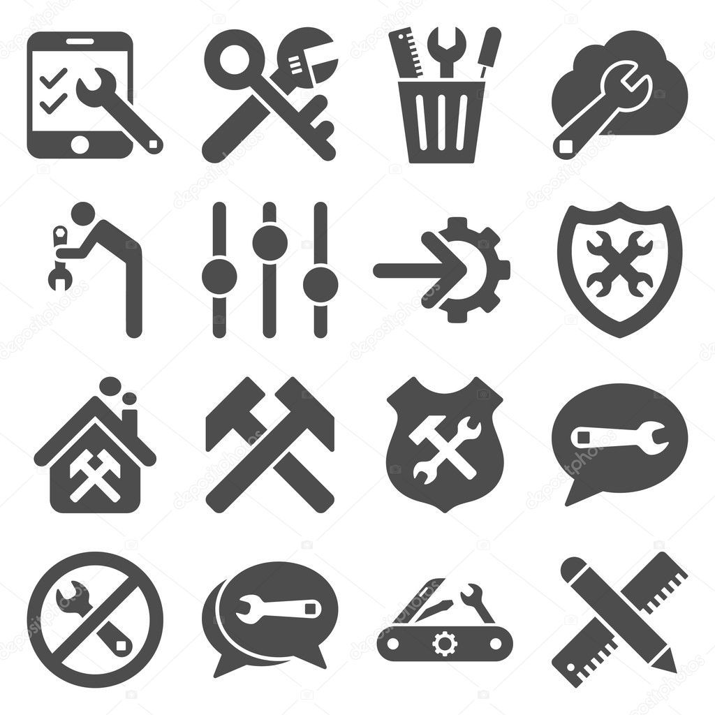 Options And Service Tools Icon Set — Stock Photo © ahasoft #107813170