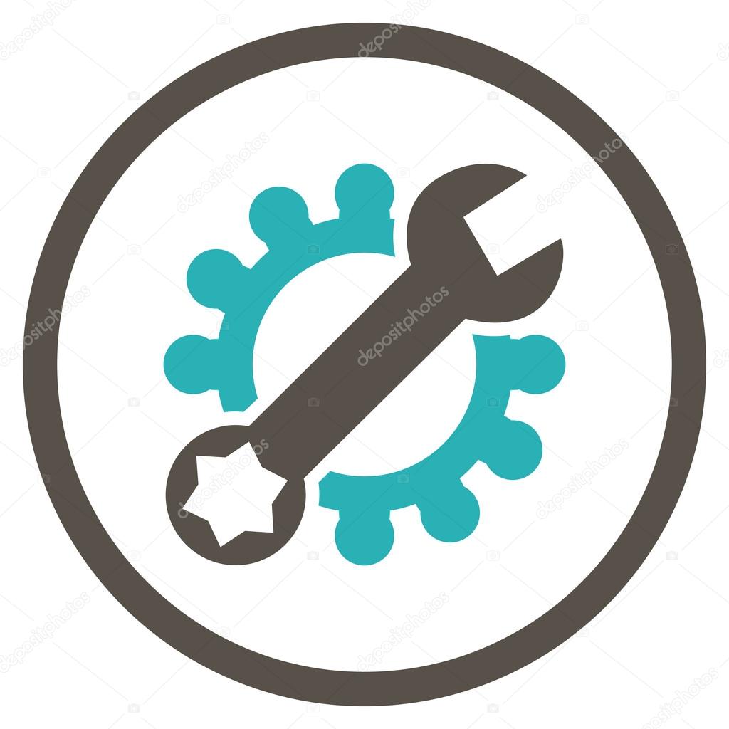 Mechanics Service Tools Flat Rounded Vector Icon — Stock Vector ...