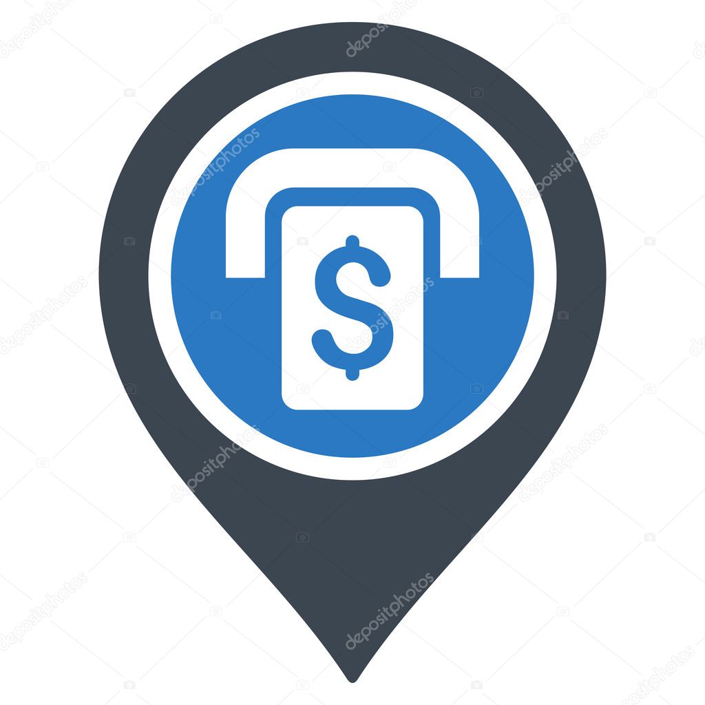 ATM Map Marker Flat Glyph Icon — Stock Photo © ahasoft #120206024