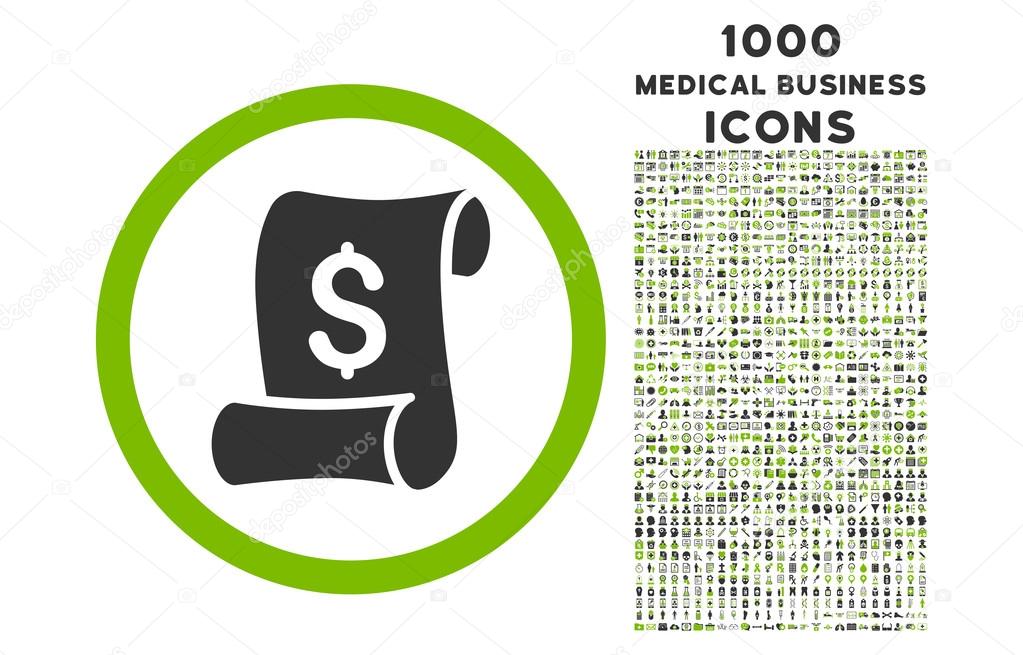 Financial Receipt Roll Rounded Symbol With 1000 Icons Stock Vector by ...