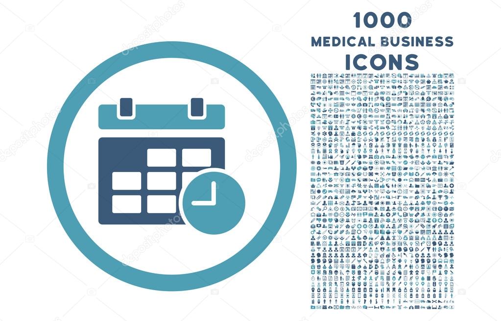 Date and Time Rounded Icon with 1000 Bonus Icons Stock Vector Image by ...