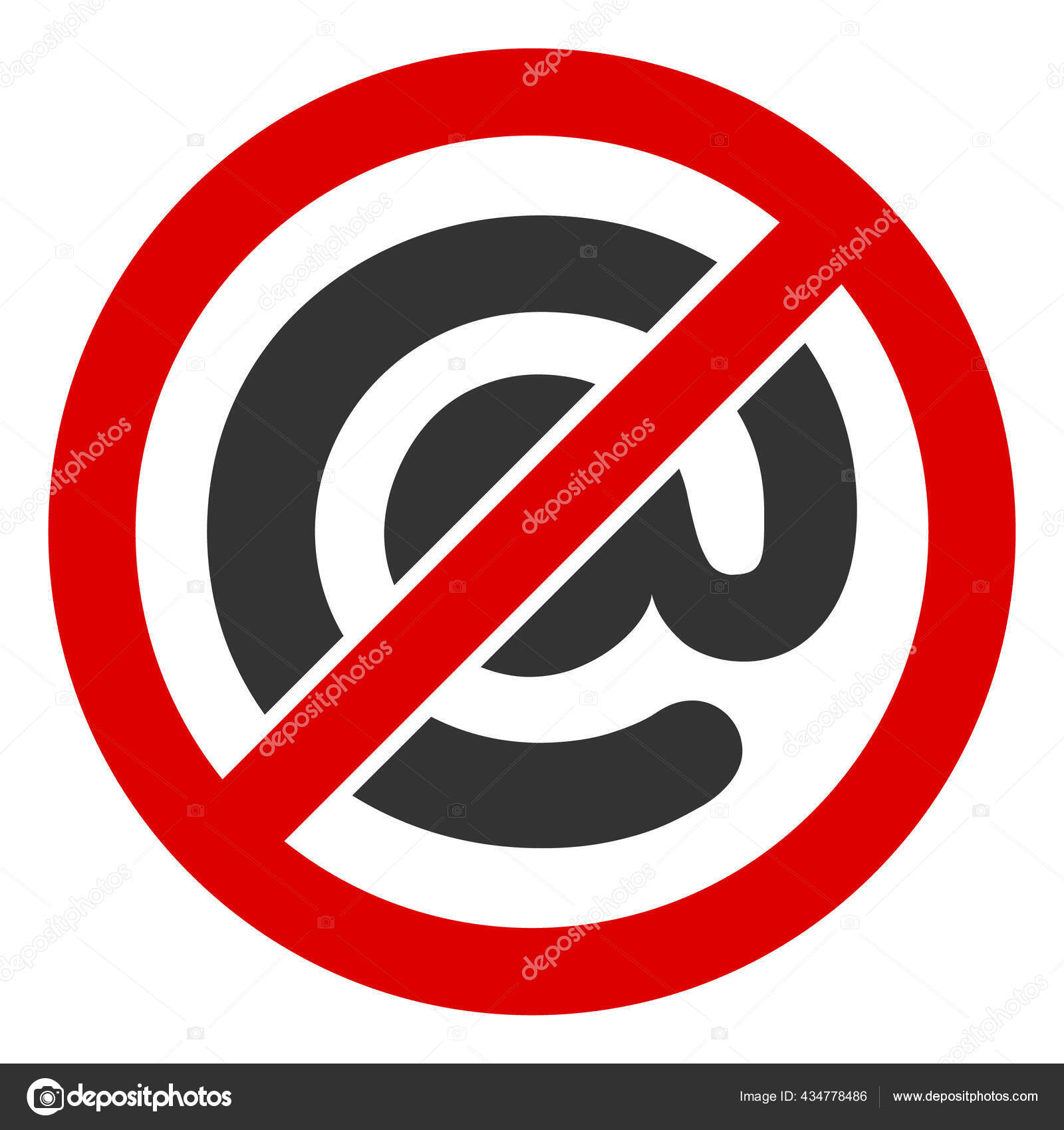 Flat Raster No Email Address Icon — Stock Photo © ahasoft #434778486