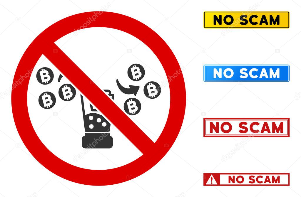 Vector plano No Cryptocurrency Mixer Sign con mensajes en marcos ...