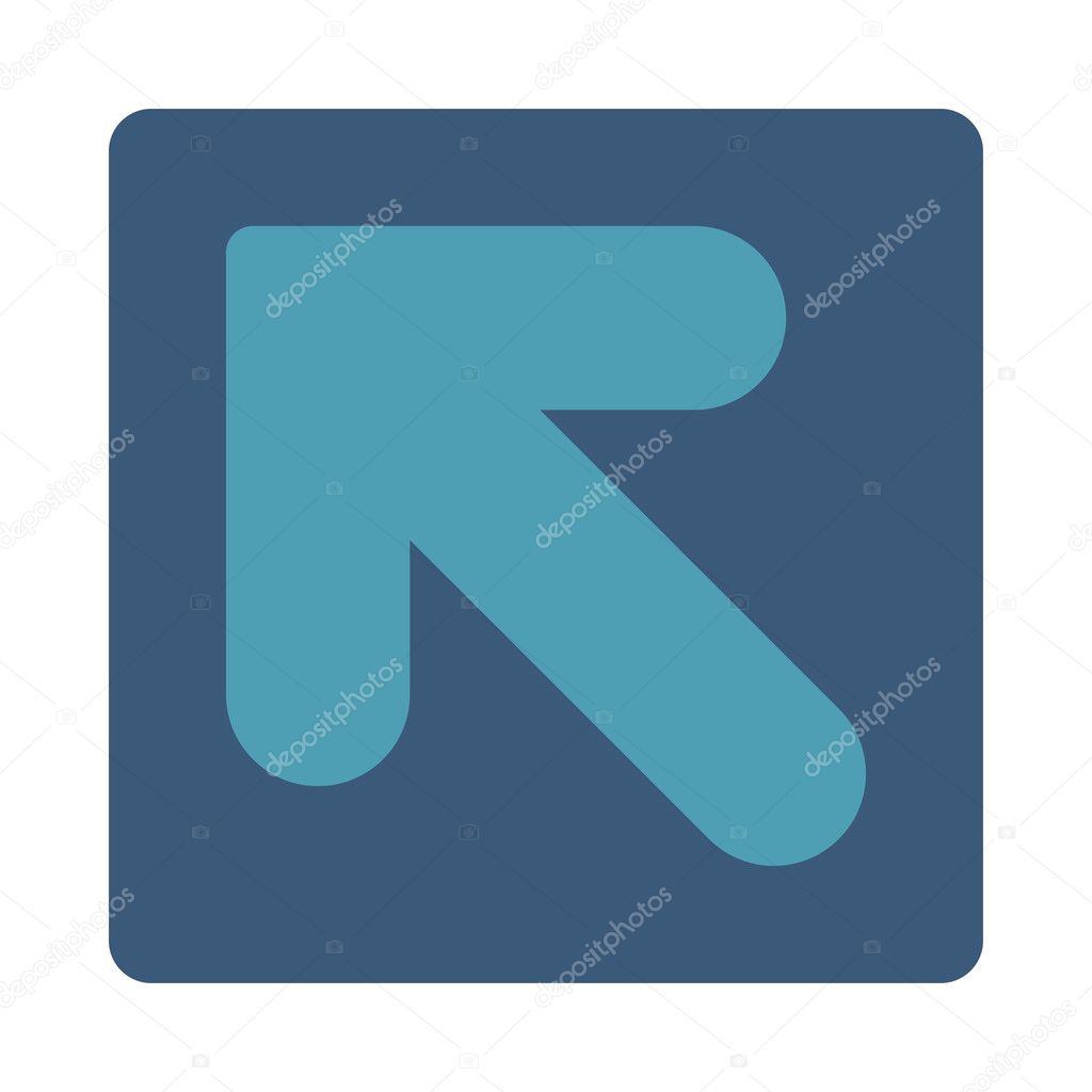 Arrow Up Left flat cyan and blue colors rounded button — Stock Photo ...