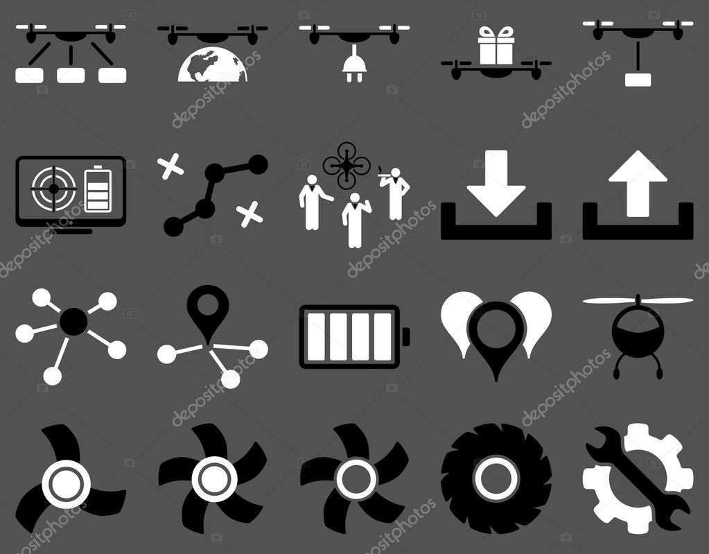 Air drone and quadcopter tool icons — Stock Photo © ahasoft #80386596