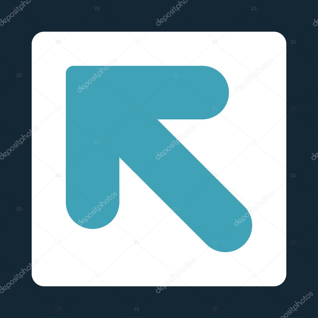 Arrow Up Left flat blue and white colors rounded button — Stock Photo ...