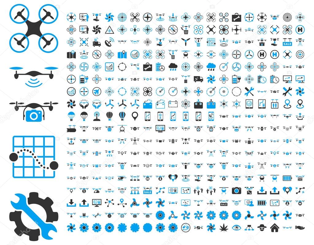 Air drones and quadcopter tools icons — Stock Photo © ahasoft #80410506