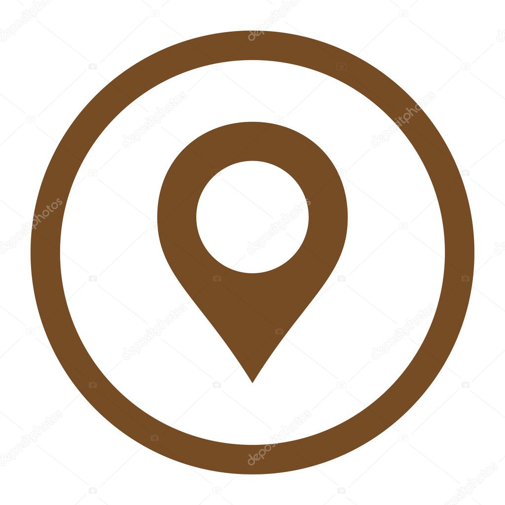Map Marker flat brown color rounded raster icon — Stock Photo © ahasoft ...
