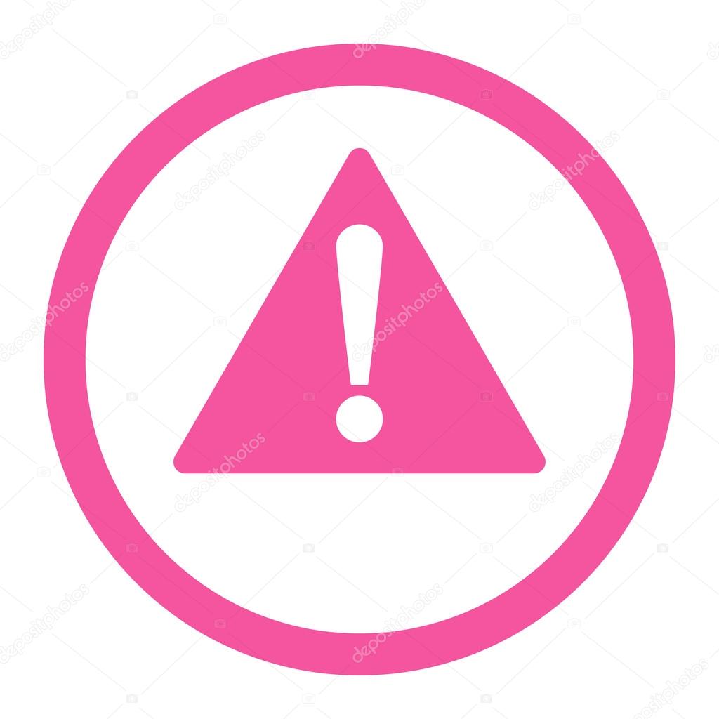 ADVERTENCIA color rosa plana redondeada icono vector — Vector de stock ...