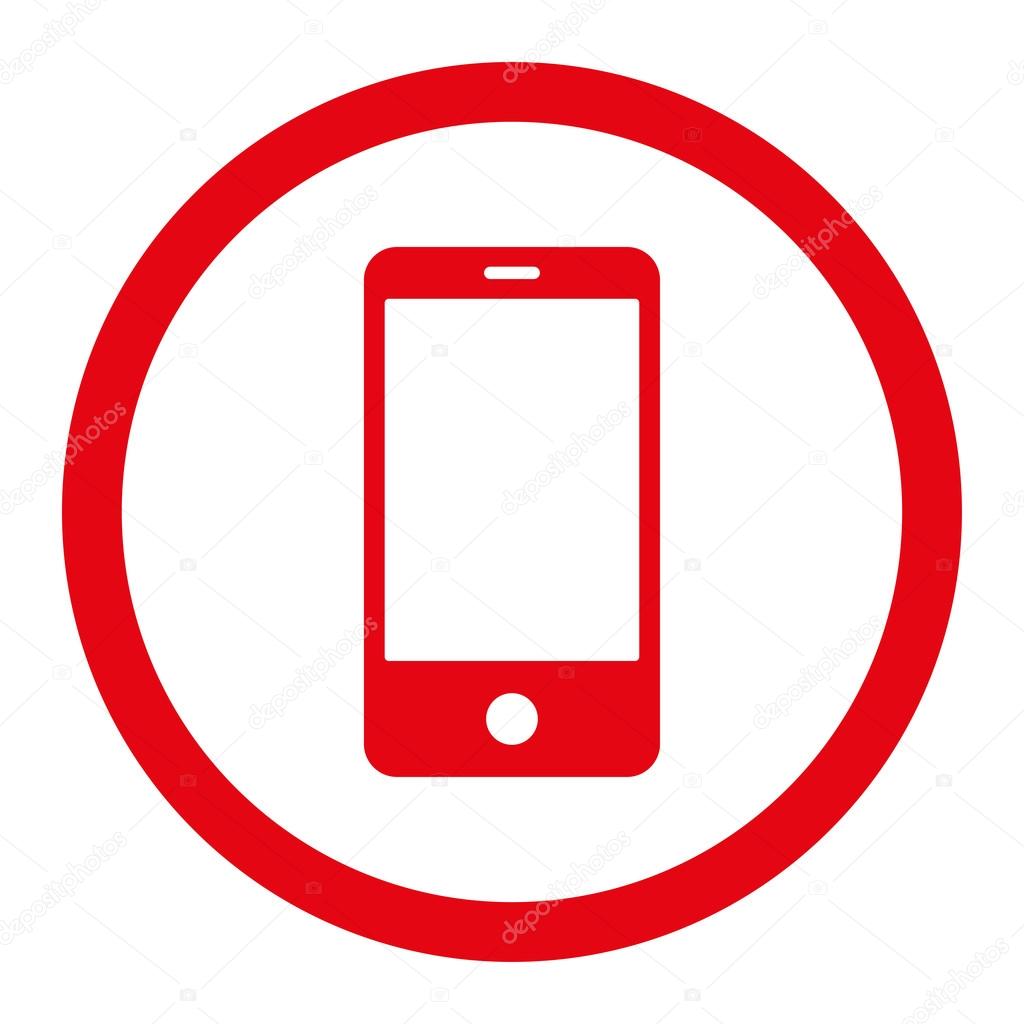 Ícone de vetor de cor arredondado smartphone liso vermelho — Vetor de ...