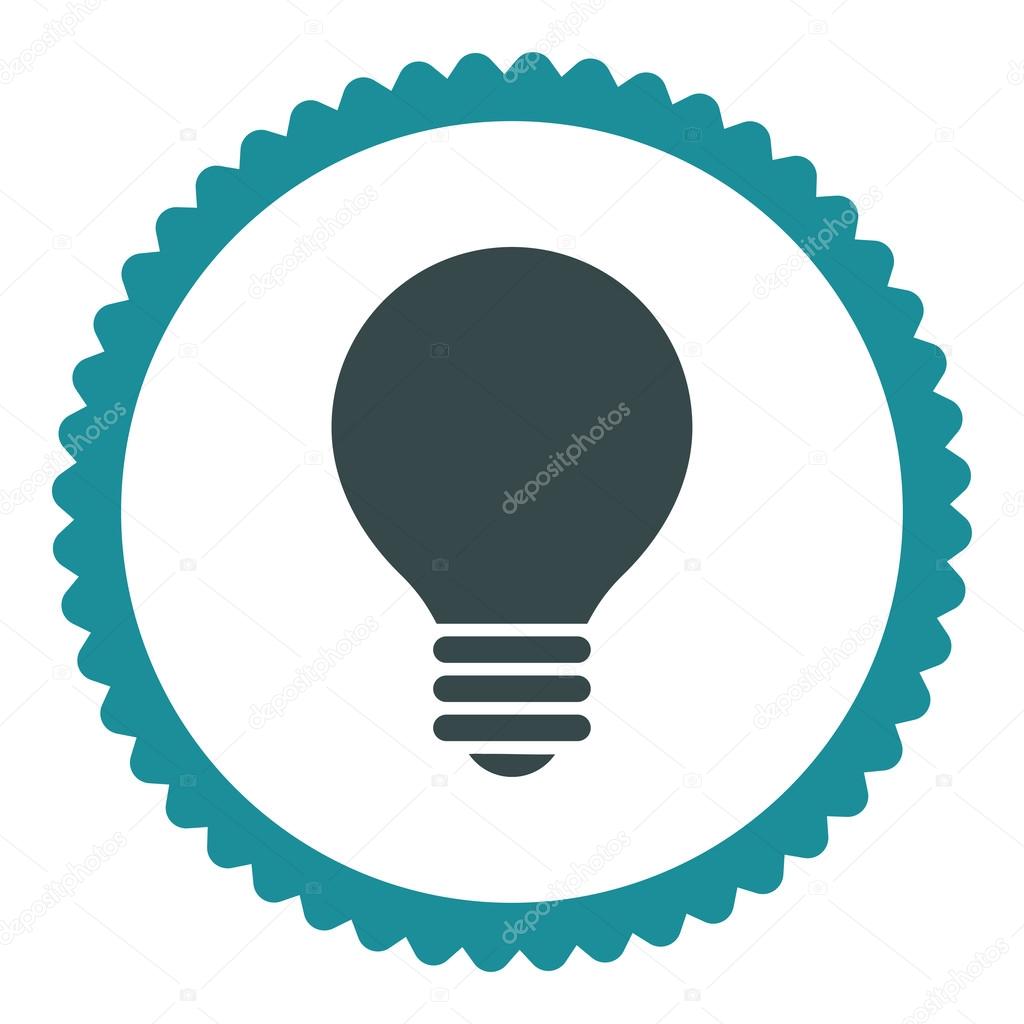 Electric Bulb flat soft blue colors round stamp icon Stock Vector by ...