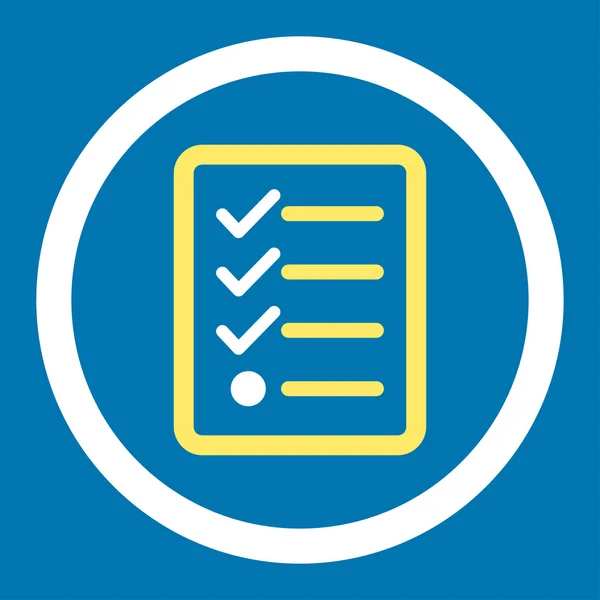 Checklist flat yellow and white colors rounded vector icon Stock Vector ...