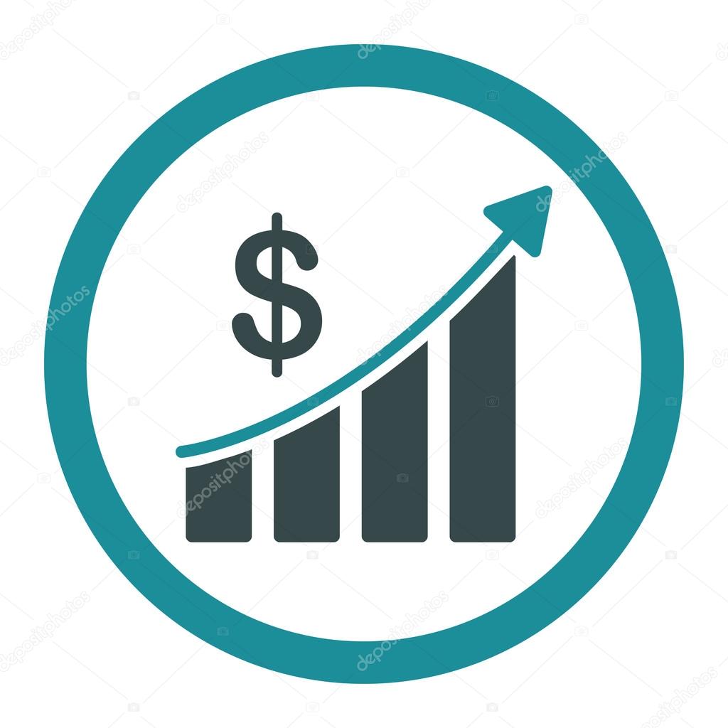 Ícone de vetor de vendas cores azul plana suave arredondadas — Vetor de ...