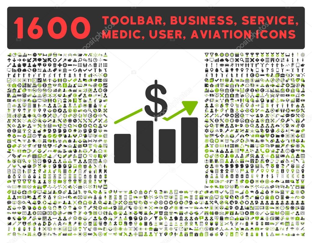 Sales Icon with Large Pictogram Collection — Stock Vector © ahasoft ...