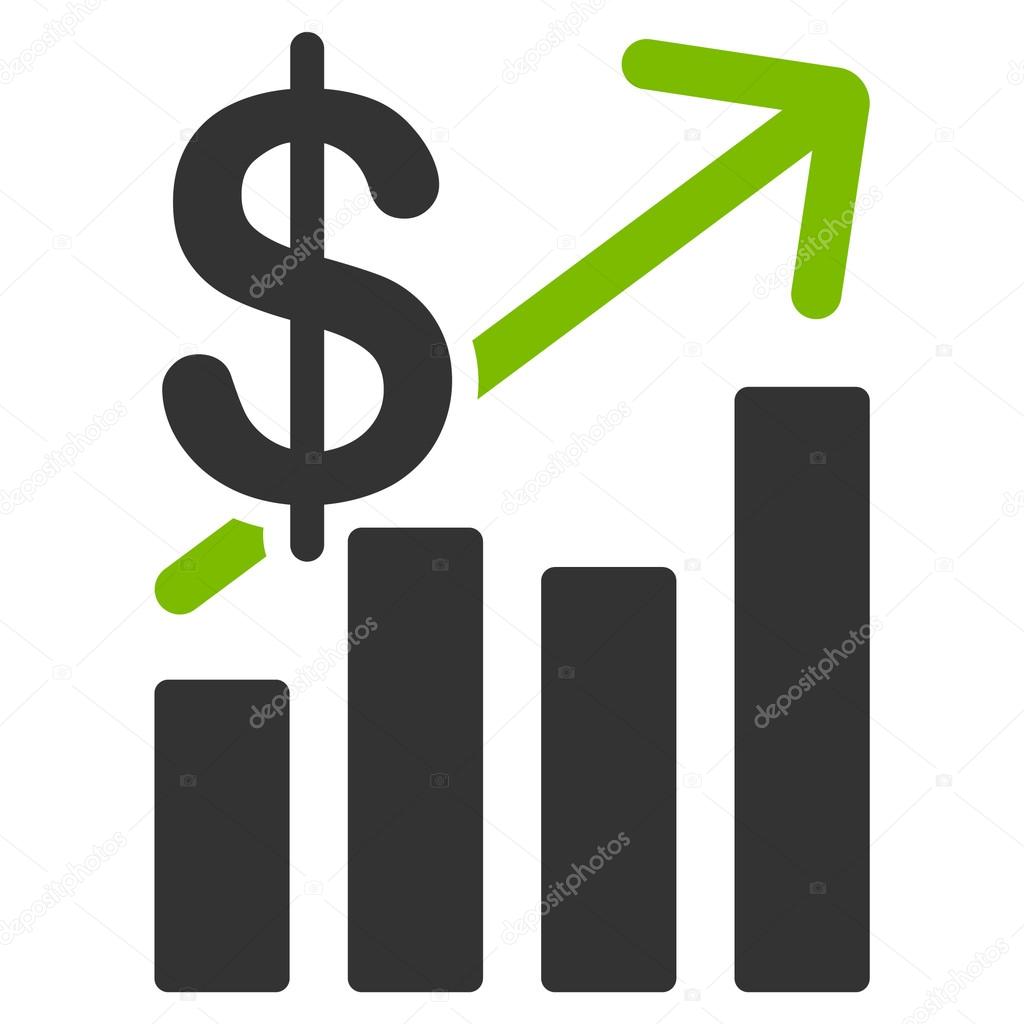 Icône plate de croissance des ventes image vectorielle par ahasoft ...
