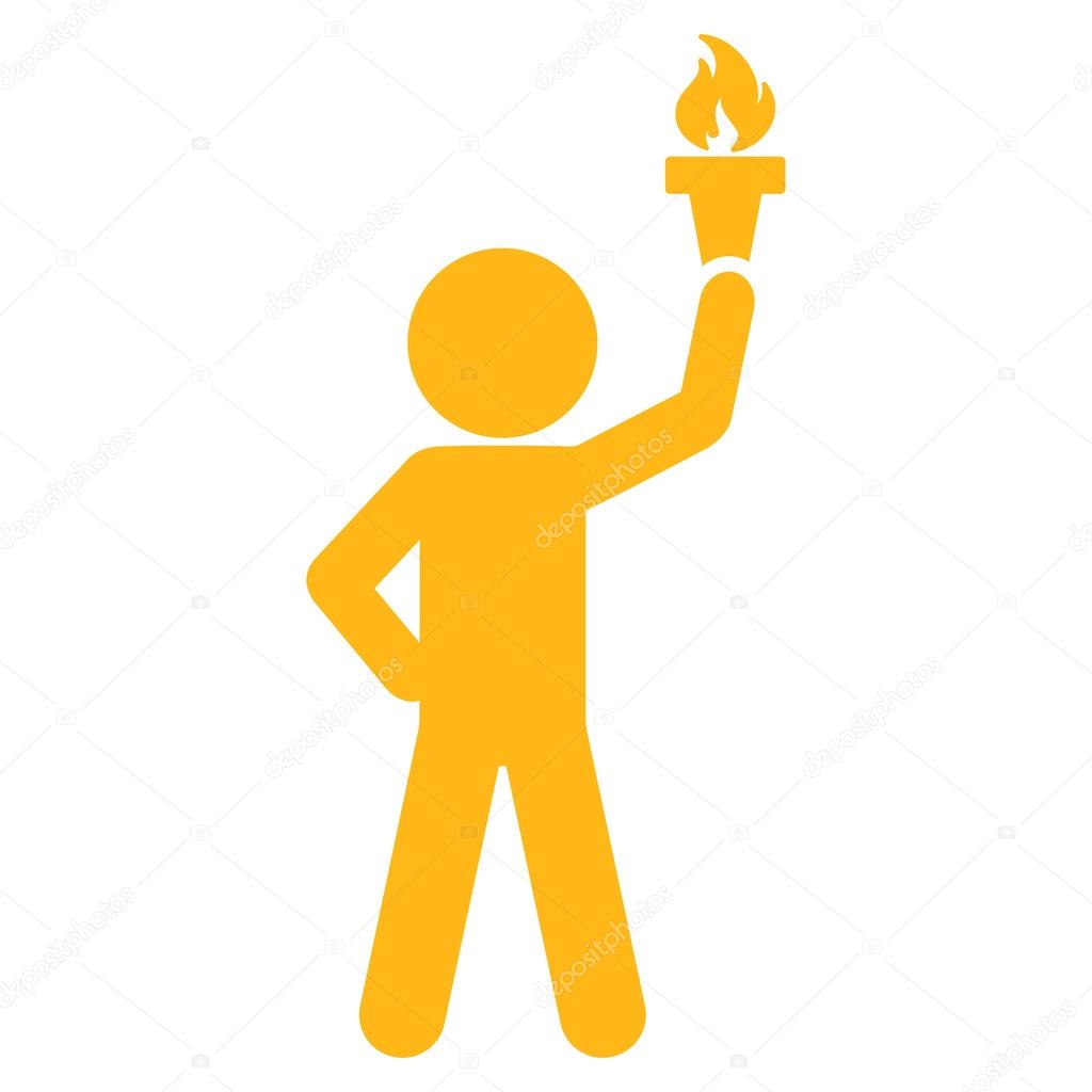 Boy With Freedom Torch Icon ⬇ Vector Image by © ahasoft | Vector Stock ...