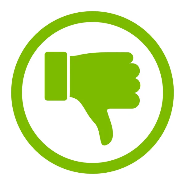 Duim omlaag groen glanzende pictogram op witte achtergrond — Stockfoto ...